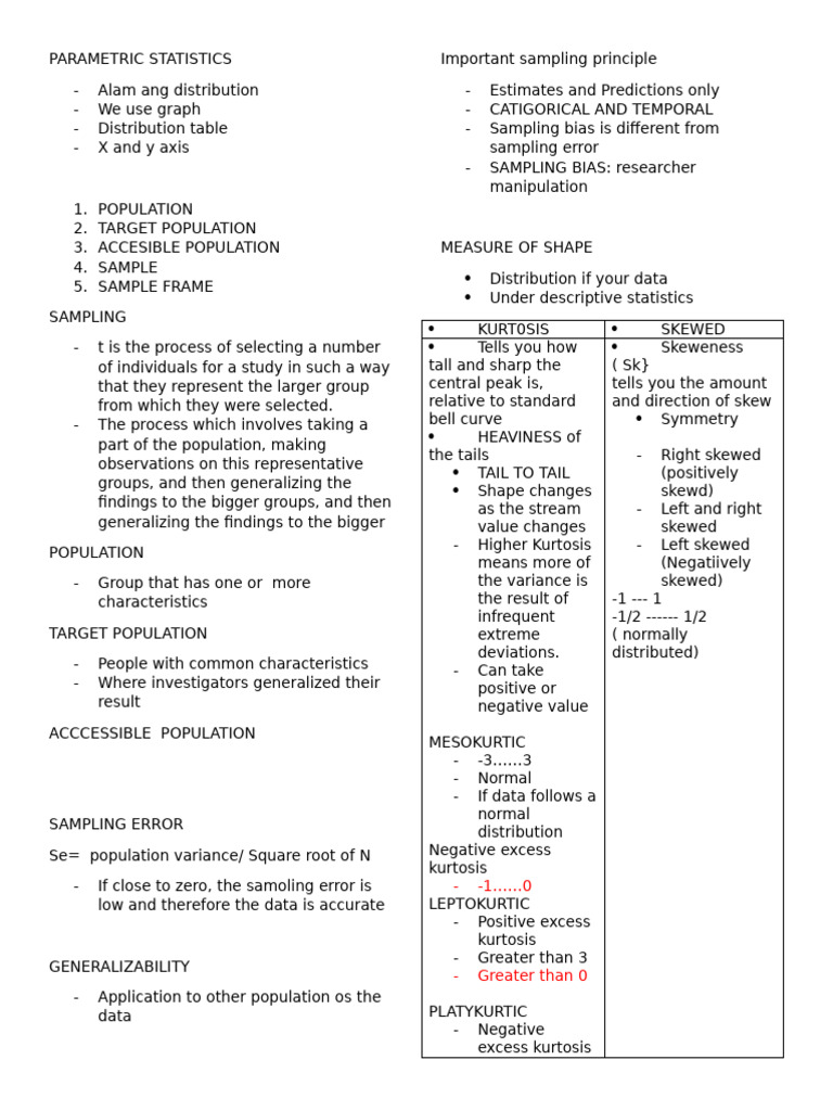 Parametric Statistics Pdf