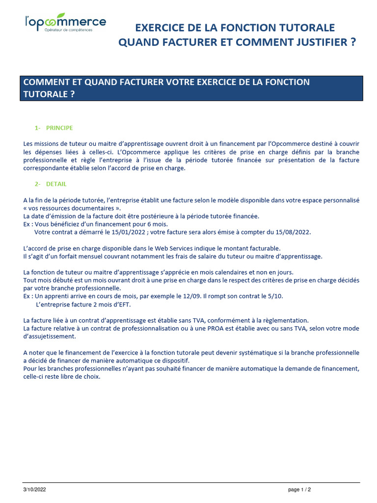 Eft Quand Facturer Et Justifier 28 12 20 | PDF