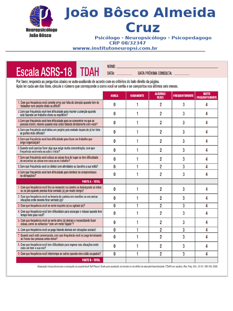 Escala ARS 18 TDAH | PDF