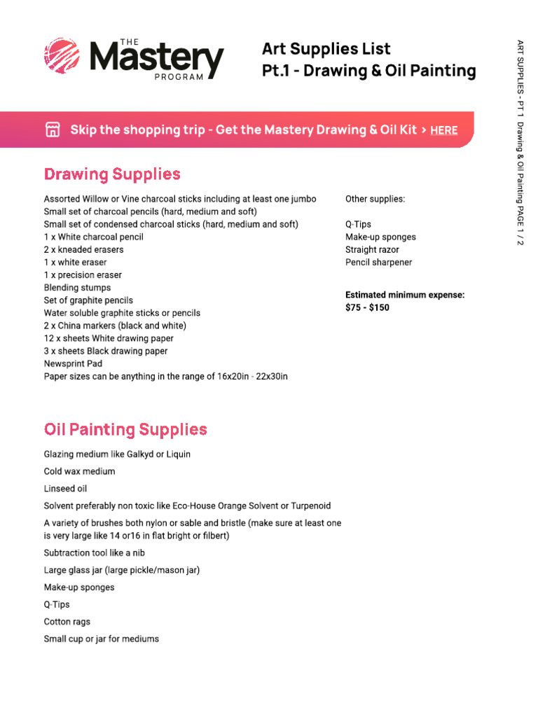 MP Art Supplies-Full List 2024 | PDF