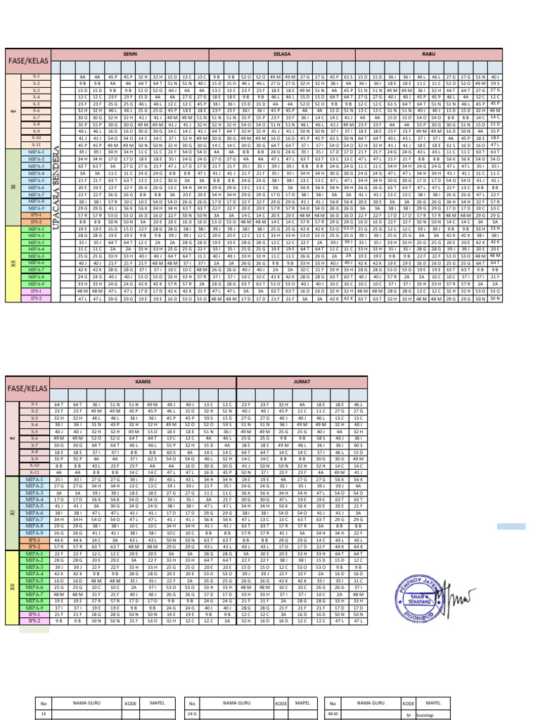 Jadwal KBM Sem Genap | PDF