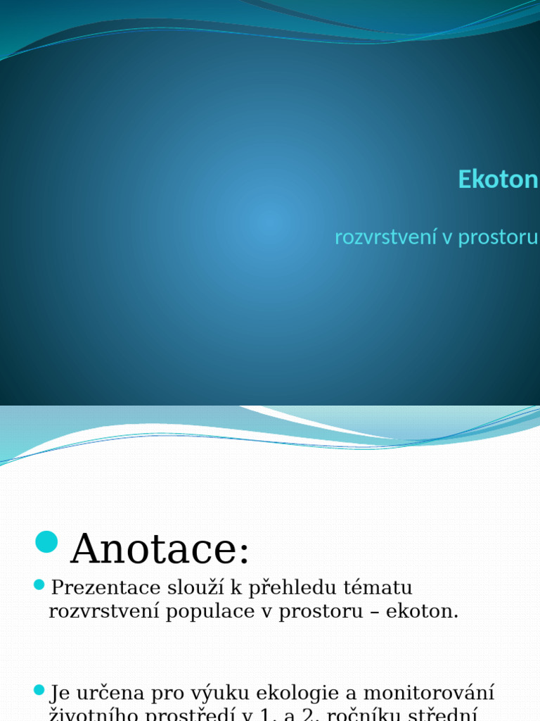 Rozvrstvení - Ekoton | PDF