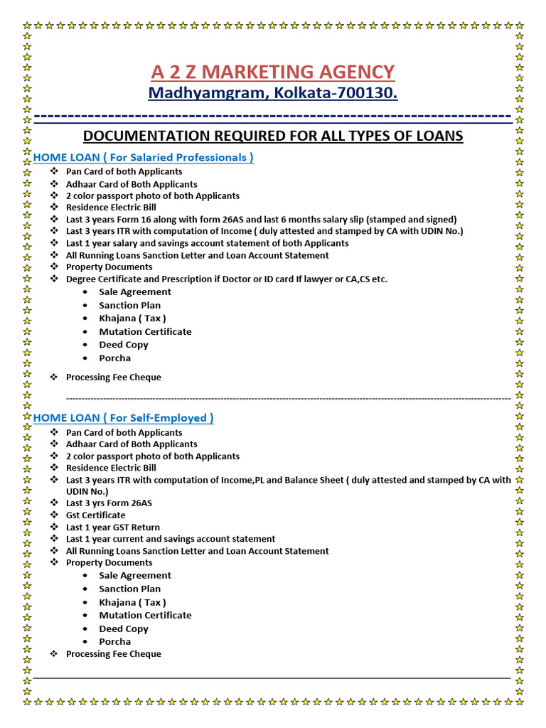 A2z - Documentation Checklist-1-9 | PDF