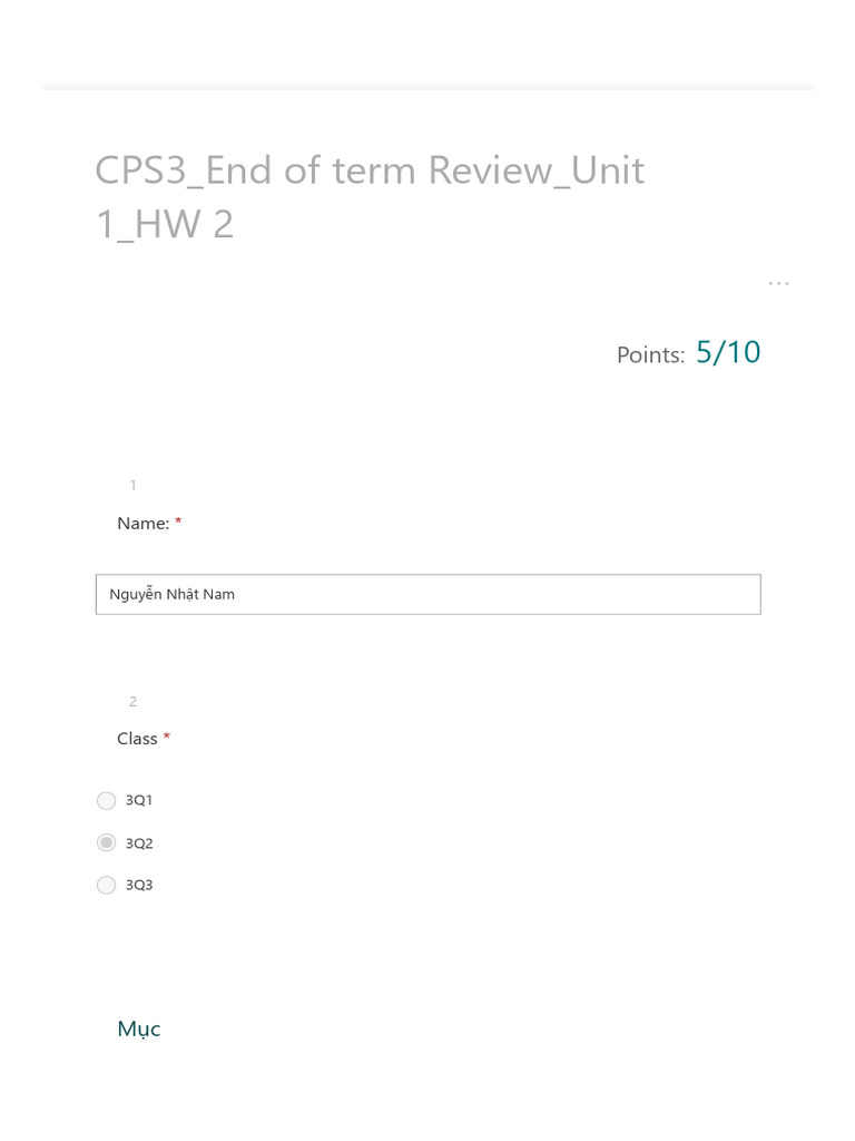 CPS3 - End of Term Review - Unit 1 - HW 2 | PDF