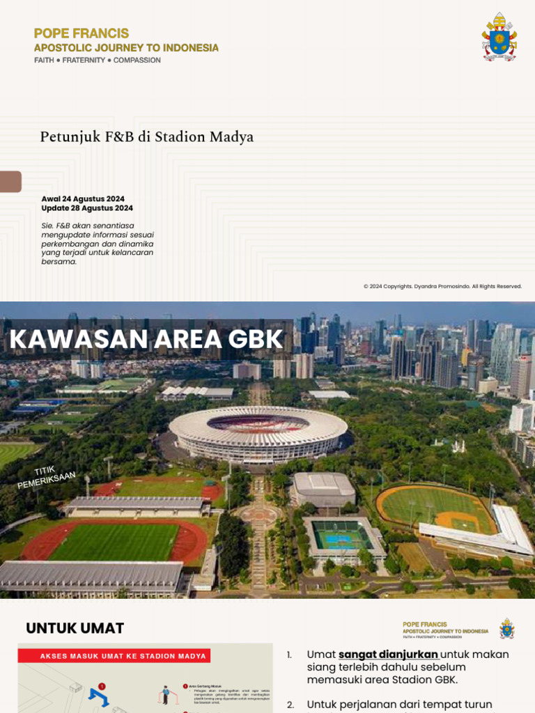 Petunjuk F&B Stadion Madya | PDF