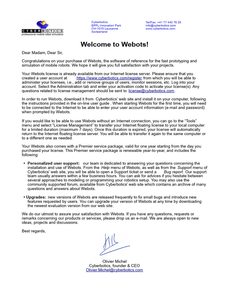 Welcome To Webots 8 | PDF