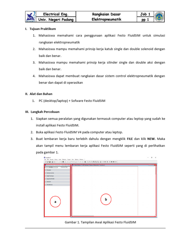 JOB 1 Pertemuan 2 Rangkaian Dasar Elektropneumatik (Simulasi) | PDF