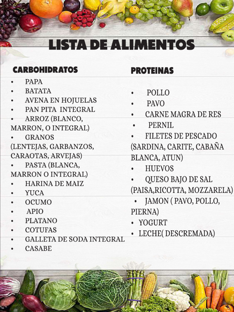 Lista de Alimentos Saludables | PDF