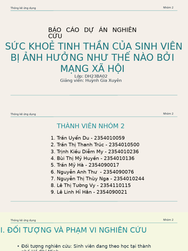 Bao Cao Phan Tich Thong Ke Nhom 2 | PDF