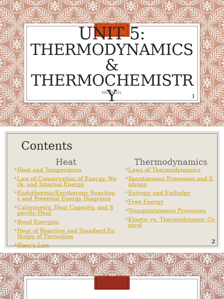 Unit 5 Thermodynamics | PDF