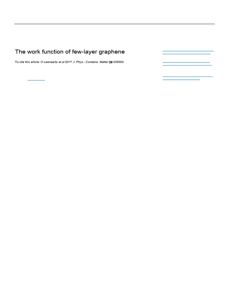 The Work Function of Few-Layer Graphene | PDF