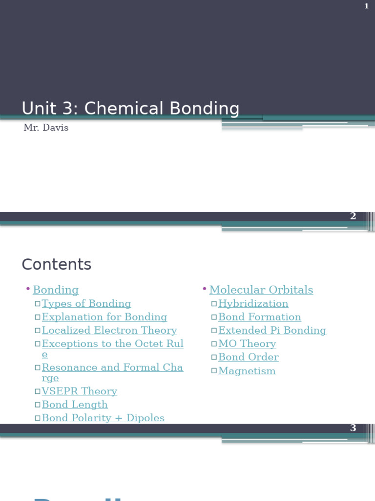 Unit 3 Chemical Bonding | PDF