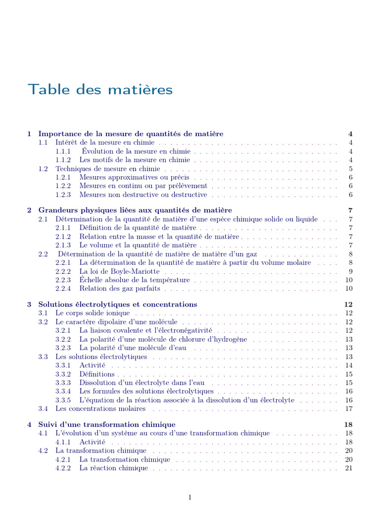 Chimie 1bac | PDF