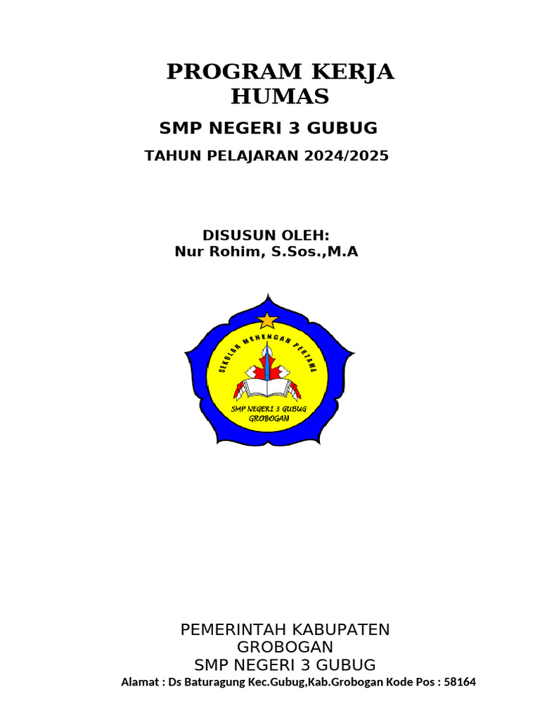 Program Kerja Waka Humas | PDF