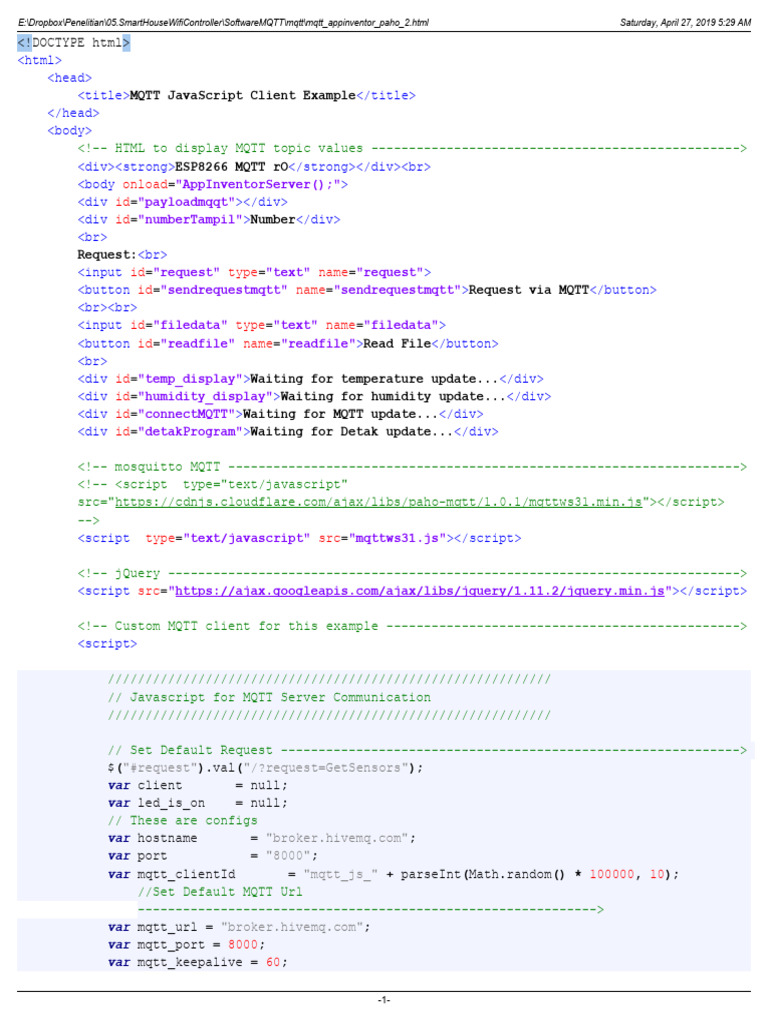 MQTT Appinventor Paho 1 | PDF