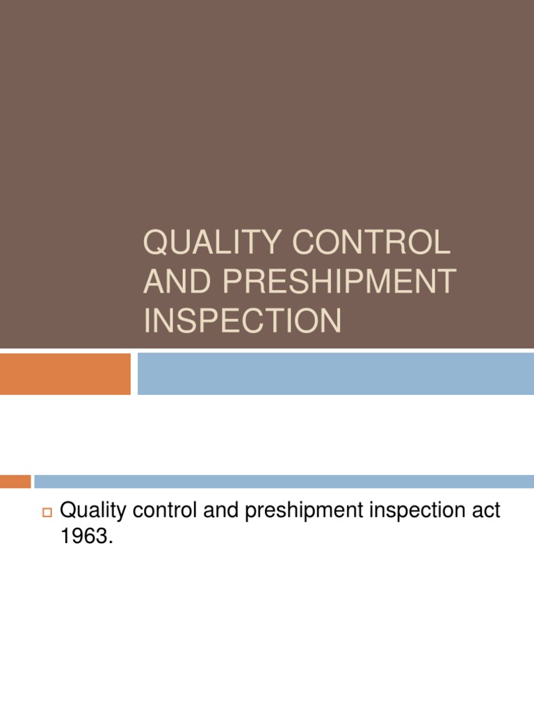 Quality Control & Pre-Shipment Process | PDF