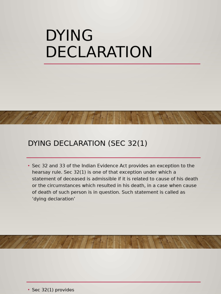 Dying Declaration | PDF