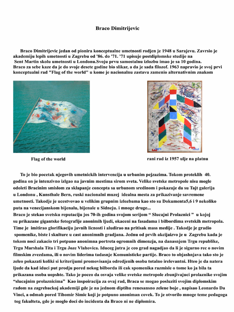 Braco Dimitrijevic Biografija | PDF