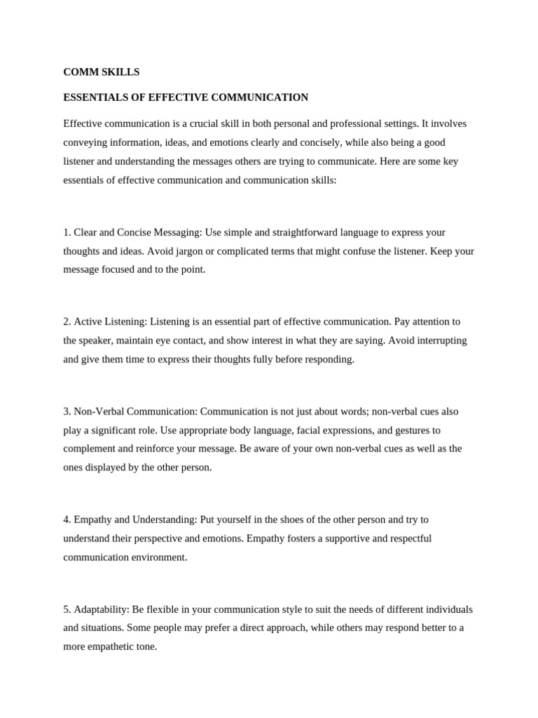 Comm Skills | PDF