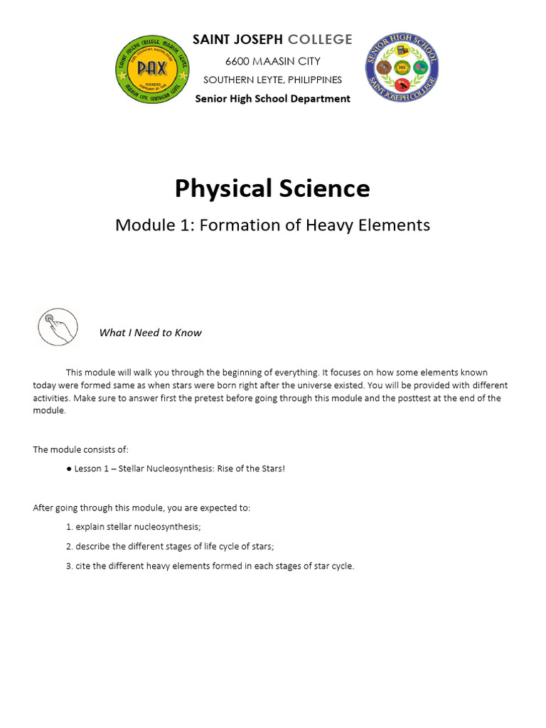 Module 1 Formation of Heavy Elements | PDF