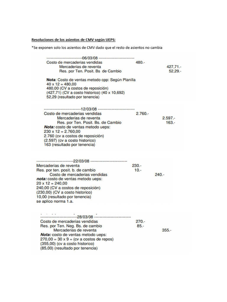Asientos + Planilla Ueps | PDF