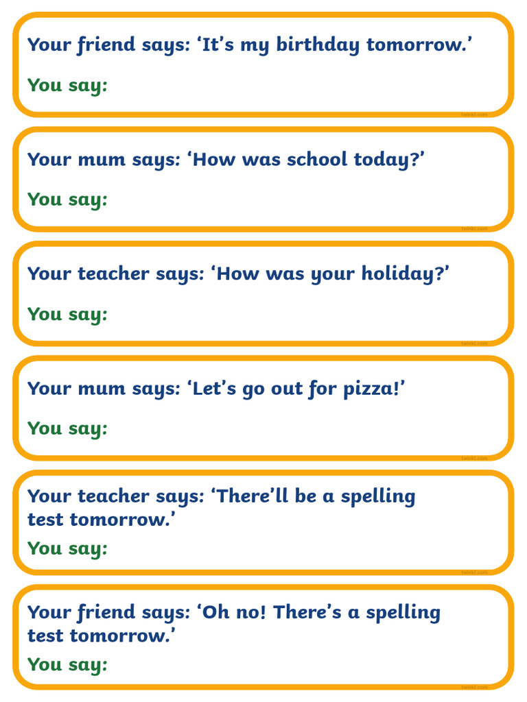 What Do You Say Conversation Cards For What Comes Next in Conversation ...