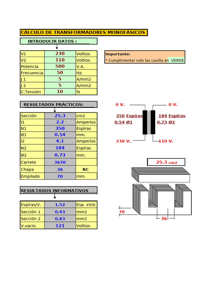 C LCULO DE TRAFOS II | PDF | Ingenieria Eléctrica | Cantidades fisicas