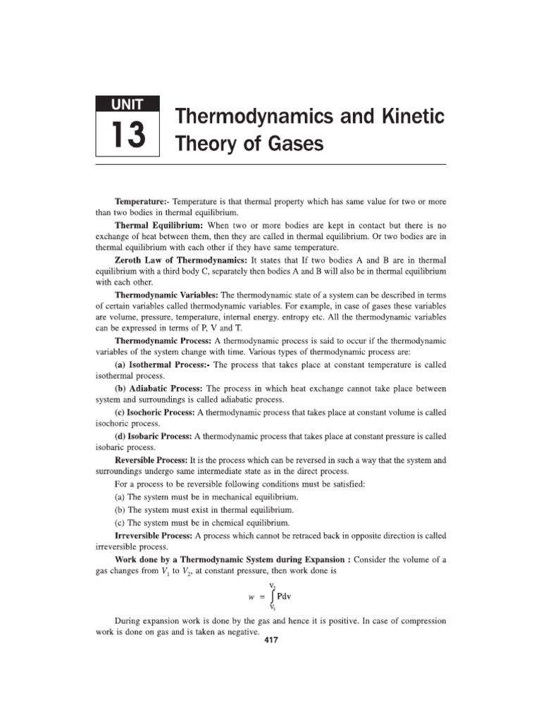 THermodynamics and KTG | PDF