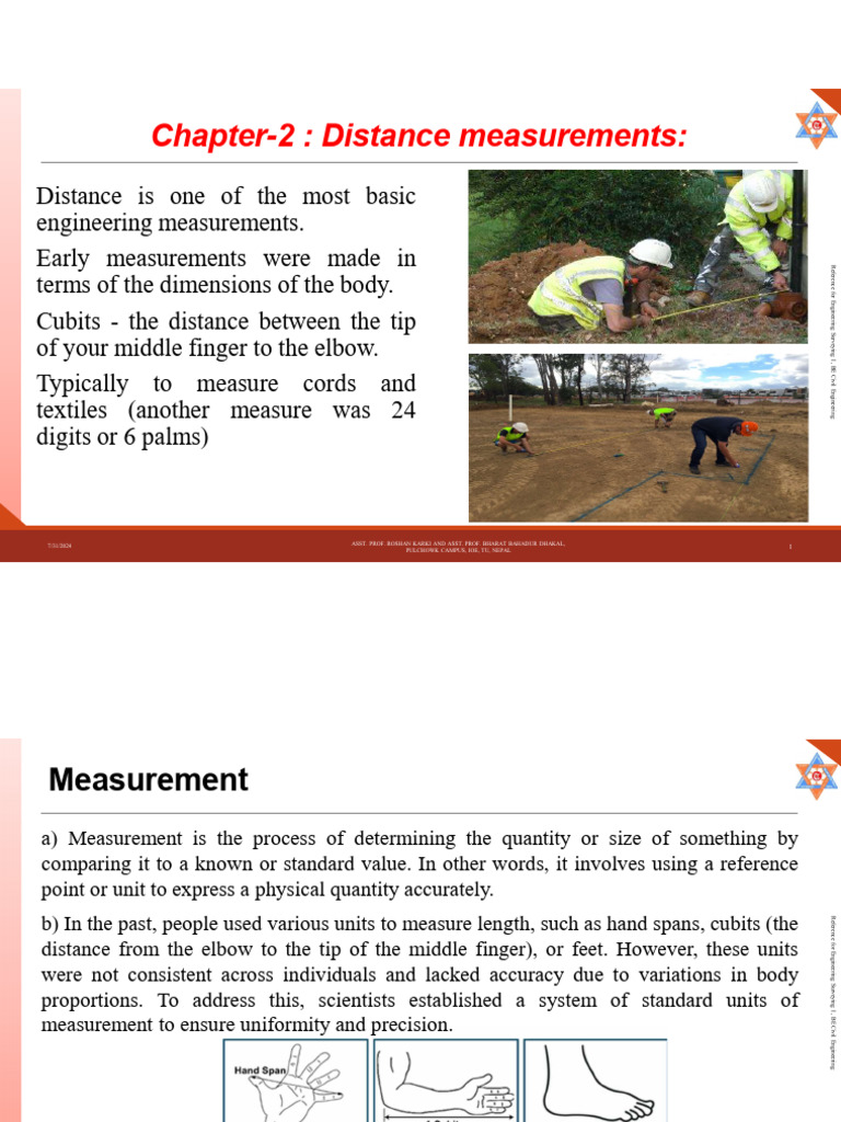 Chapter-2 Distance Measurements Roshan Surveying I | PDF | Observational Error | Error