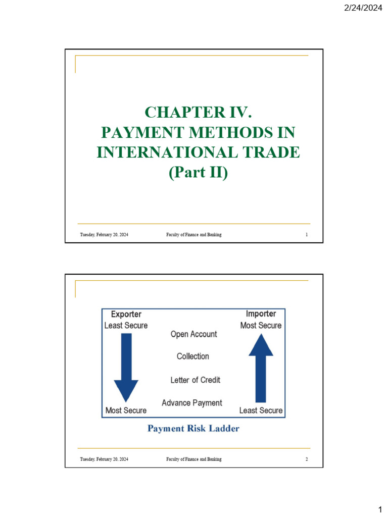 Chapter IV Payment Methods Part 2 Student | PDF