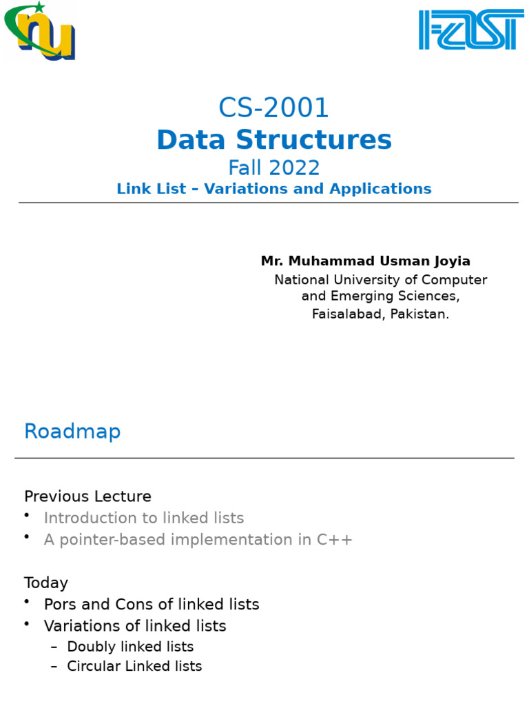 Lecture 5- Linked List Variations | PDF Lecture 5- Linked List Variations | PDF