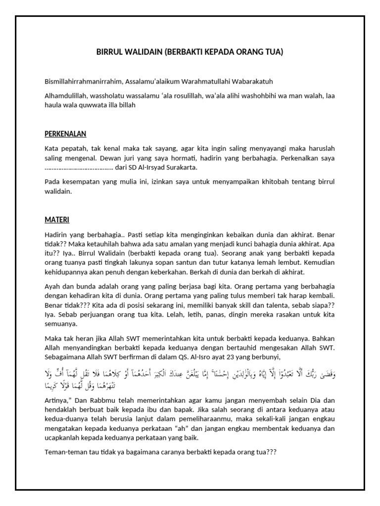 Dai Birrul Walidain | PDF | Agama & Spiritualitas