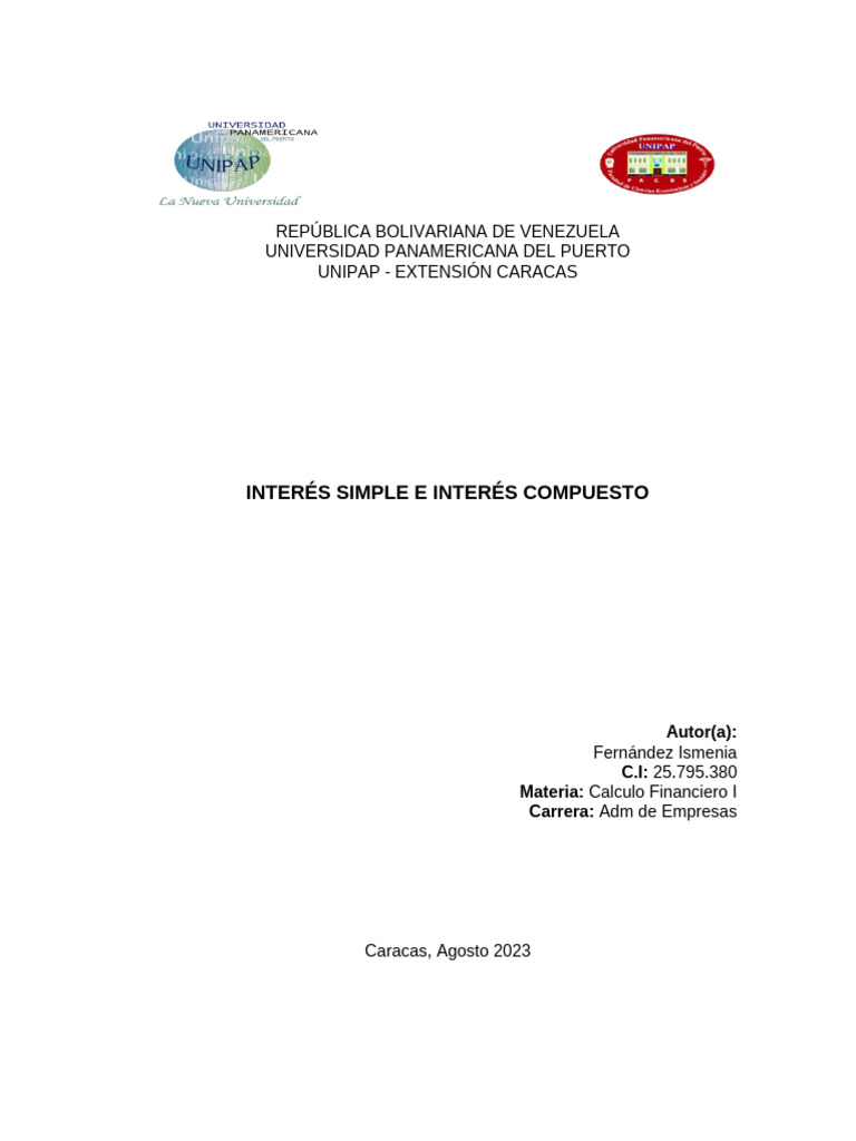 ATIVIDAD I INTERES SIMPLE E INTERES COMPUESTO | PDF