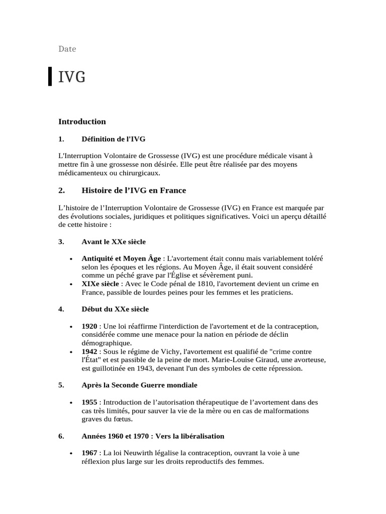 Définition de l'IVG | PDF