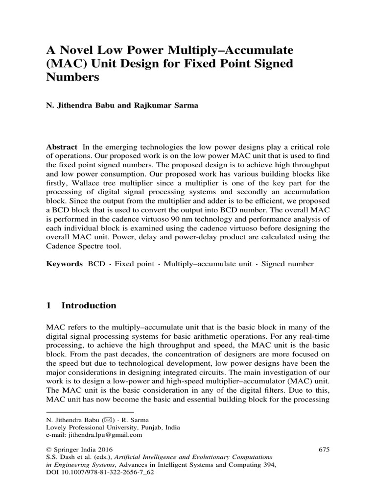 Multiply Accumulate | PDF
