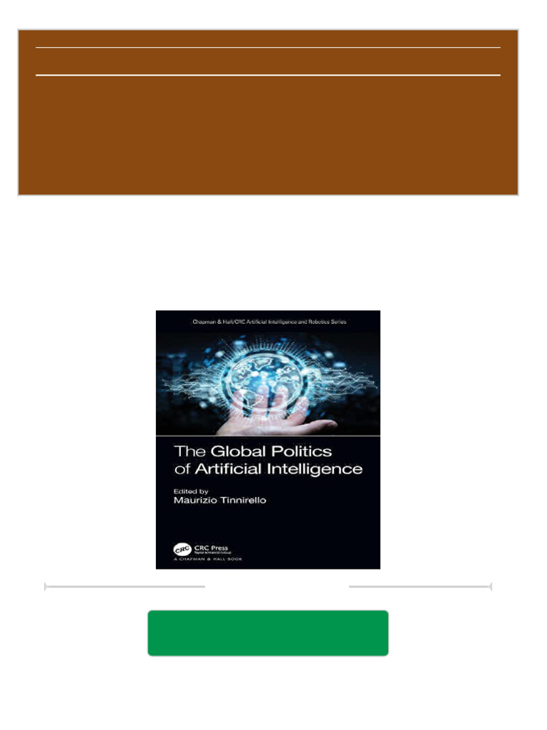The Global Politics of Artificial Intelligence Chapman Hall CRC Artificial Intelligence and ...
