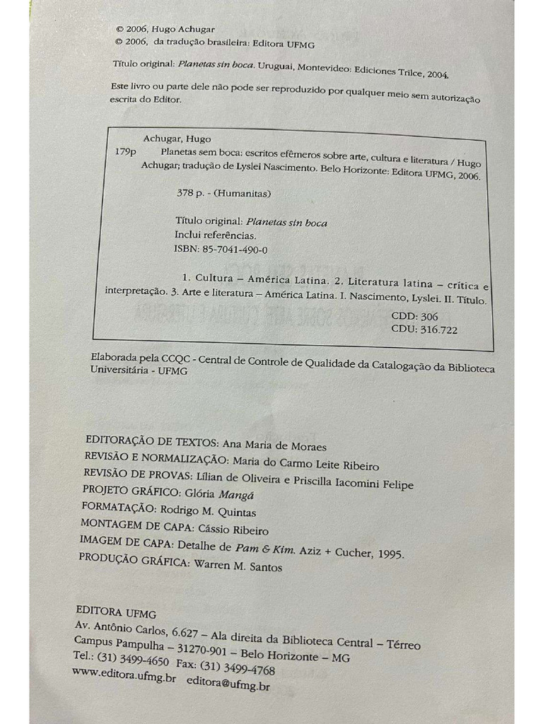 AULA 01 - Capítulo de Hugo Achugar - Nosso Norte É o Sul | PDF