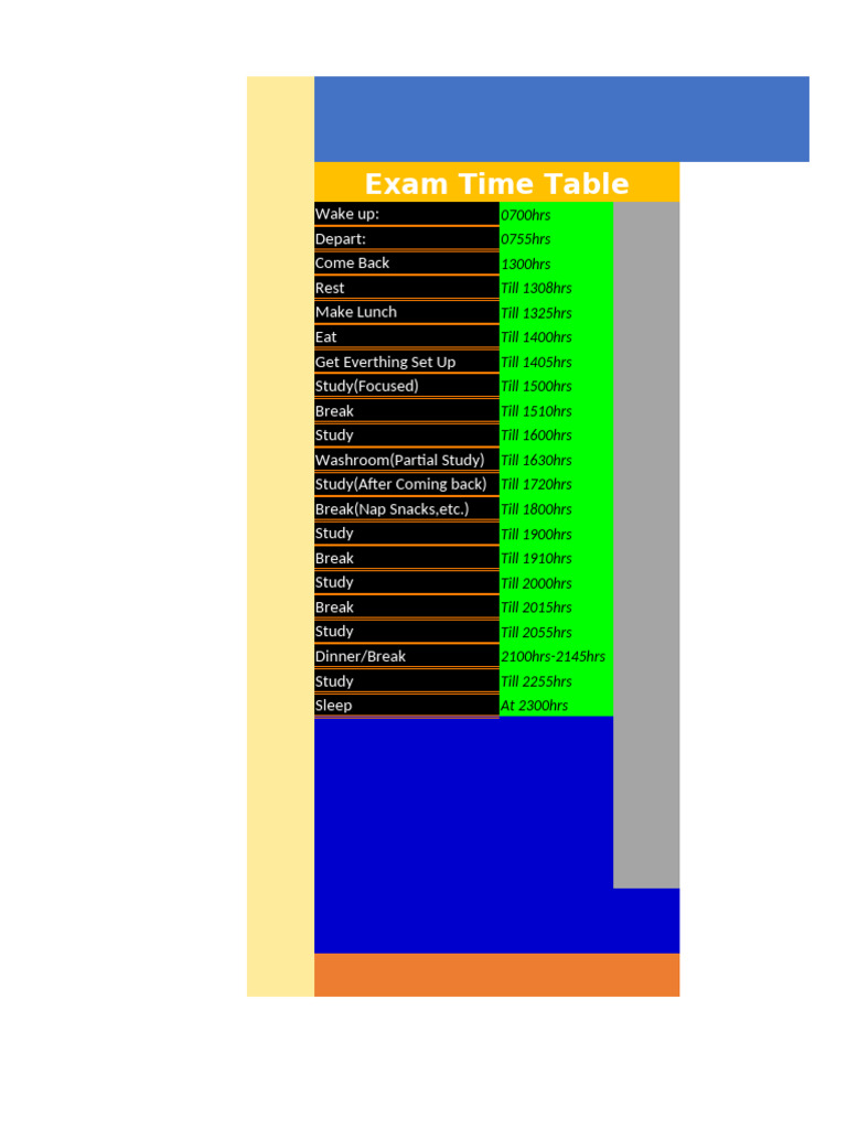Time Table Finals | PDF