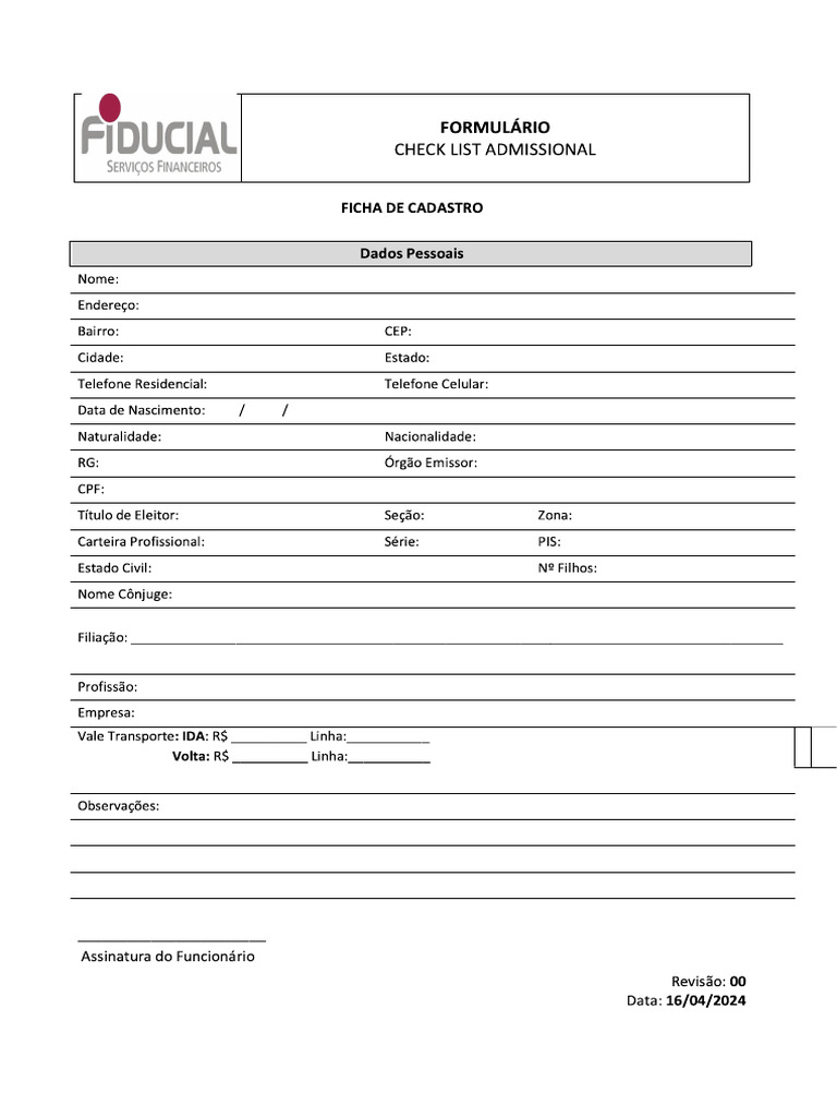 Check List Nova | PDF