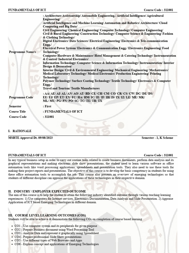 311001-Fundamentals of Ict 210923 | PDF