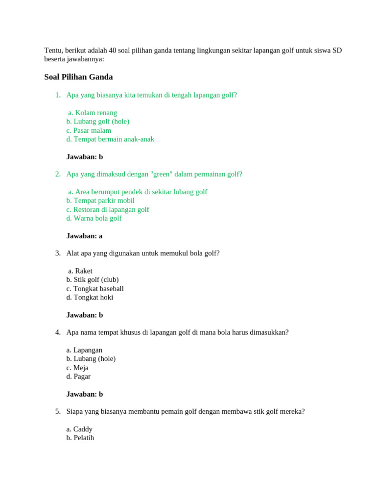 Soal Pilihan Ganda | PDF