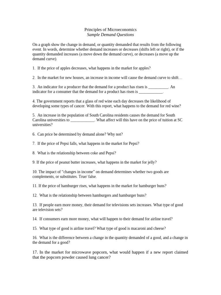 Sample Demand Questions w Answers | PDF