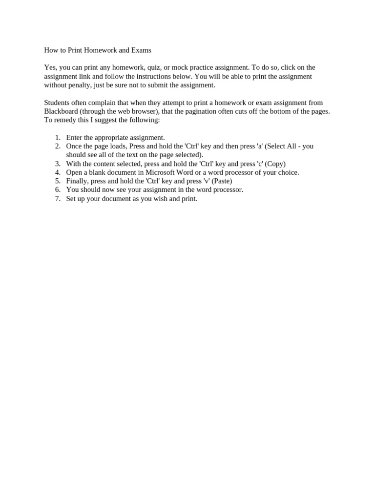 How To Print Assignments | PDF