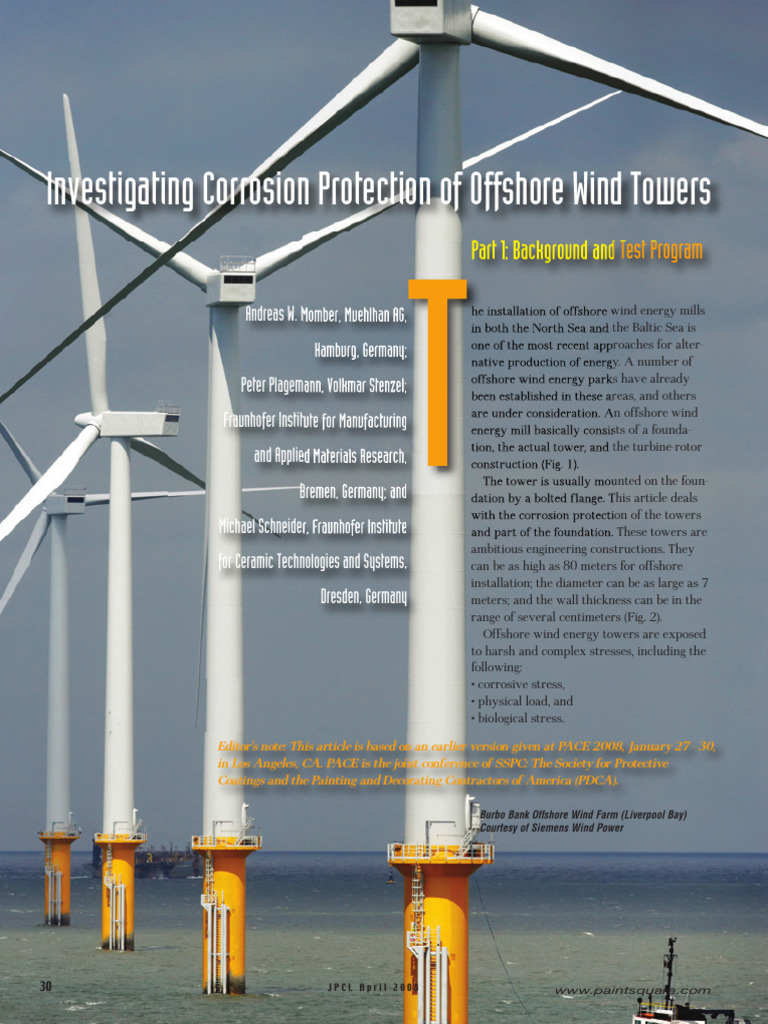 Investigating Corrosion Protection of Offshore Wind Towers | PDF