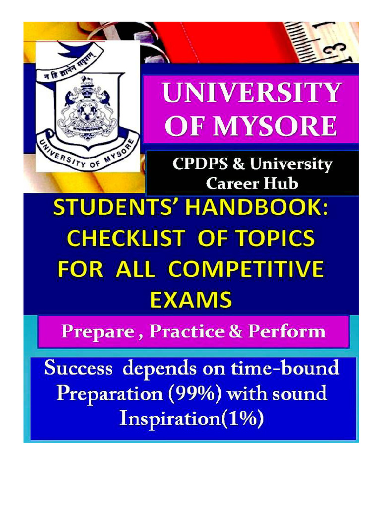 Checklist of Topics For All Competitive Exams | PDF