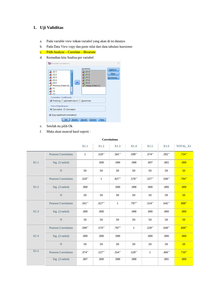 Langkah2 Uji Pada SPSS-1 | PDF