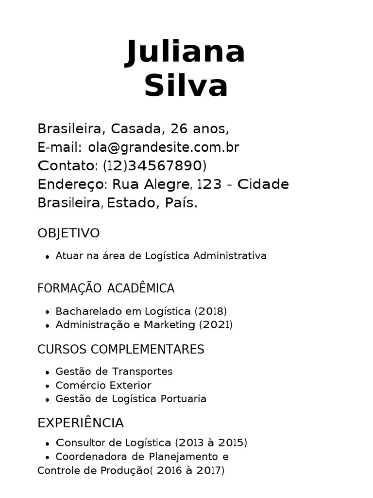 Curriculo Modelo Word | PDF