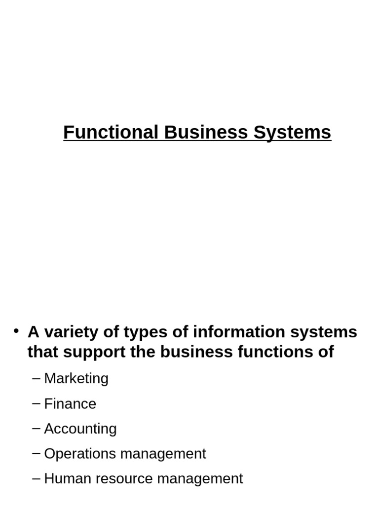 Functional Business Systems | PDF