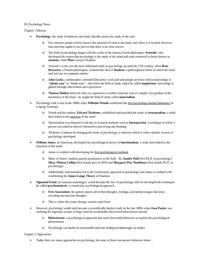 APA Psychology Notes | PDF