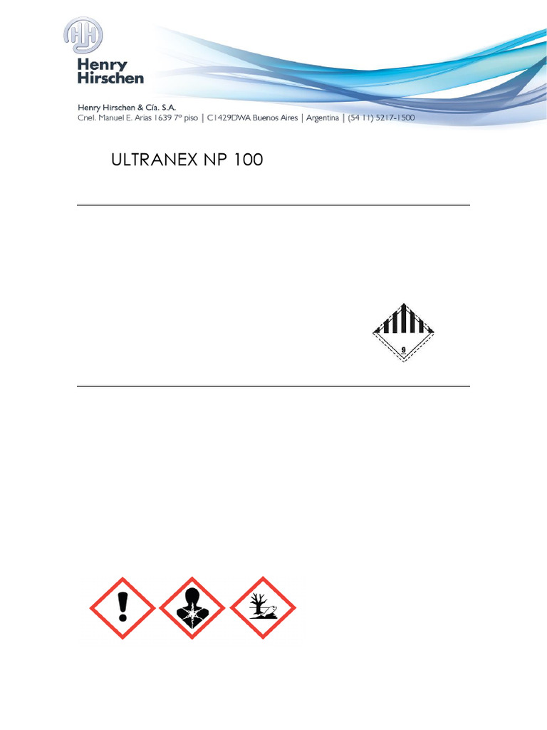 MSDS - Ultranex NP - 100 | PDF | Agua | Combustión